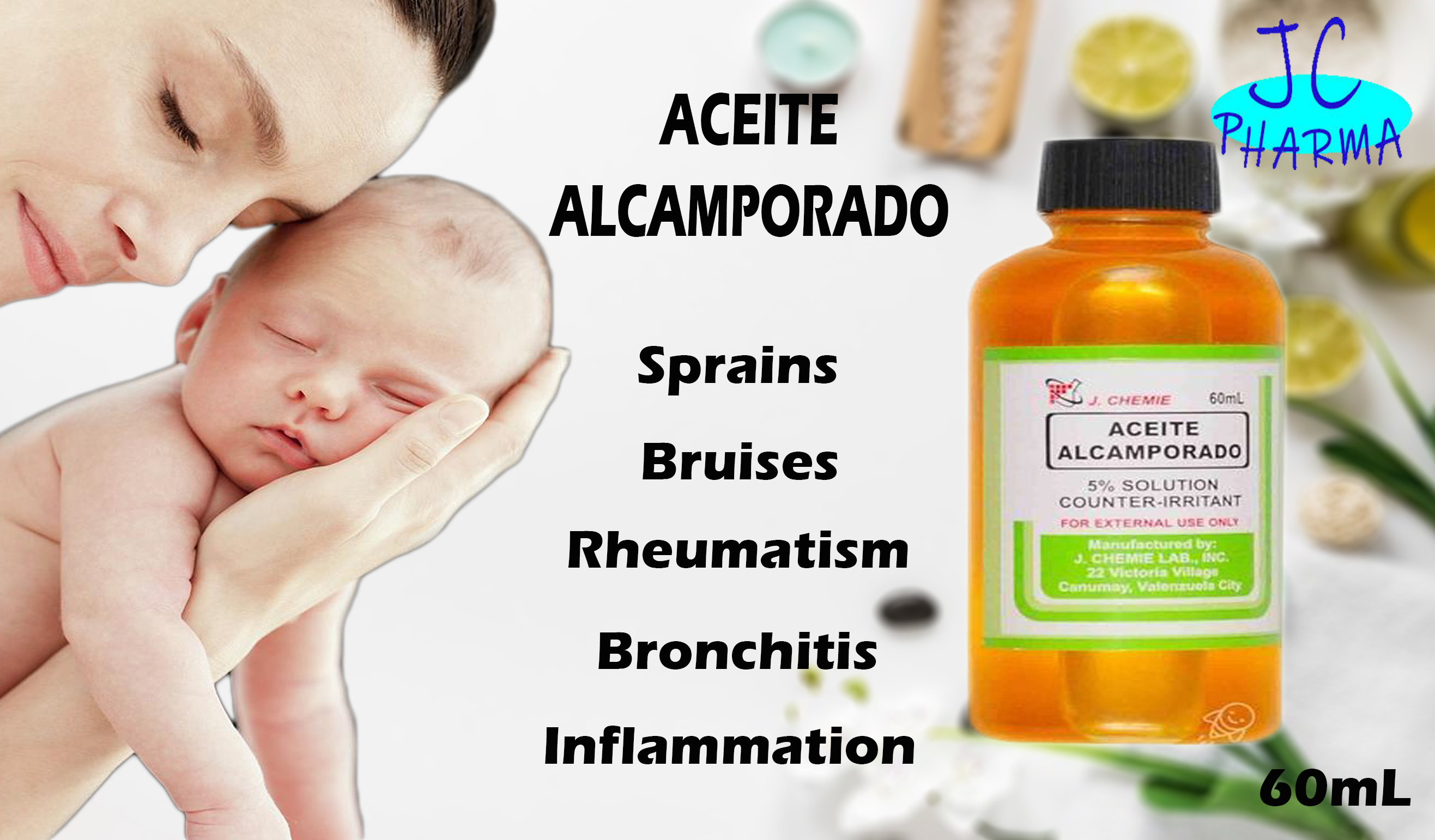 Authentic Aceite Alcamporado 5% Solution Counter Irritant (60 mL ...