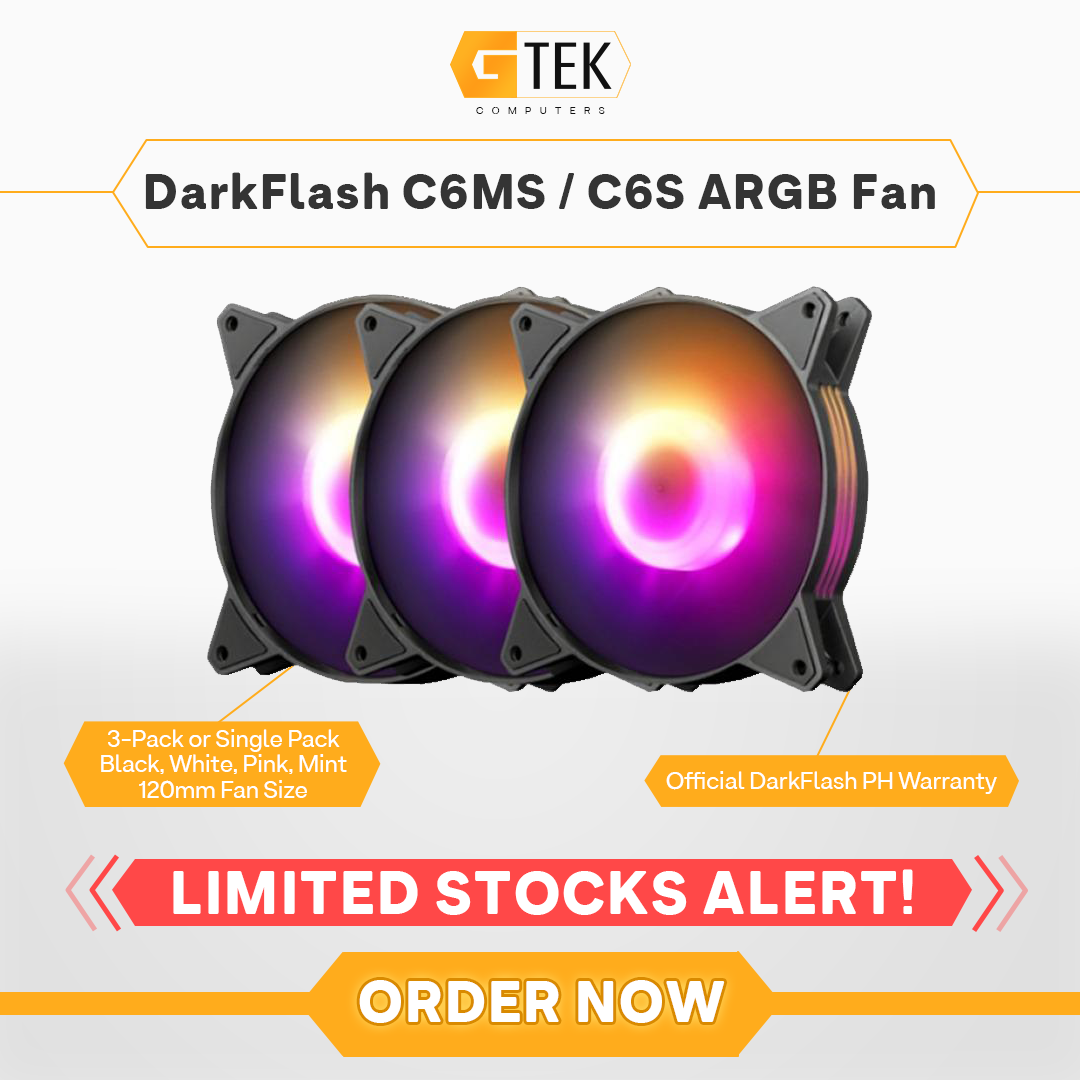Darkflash C6MS 5 Pack / 3 Pack / C6S Single Pack aRGB 120mm Fan Black ...