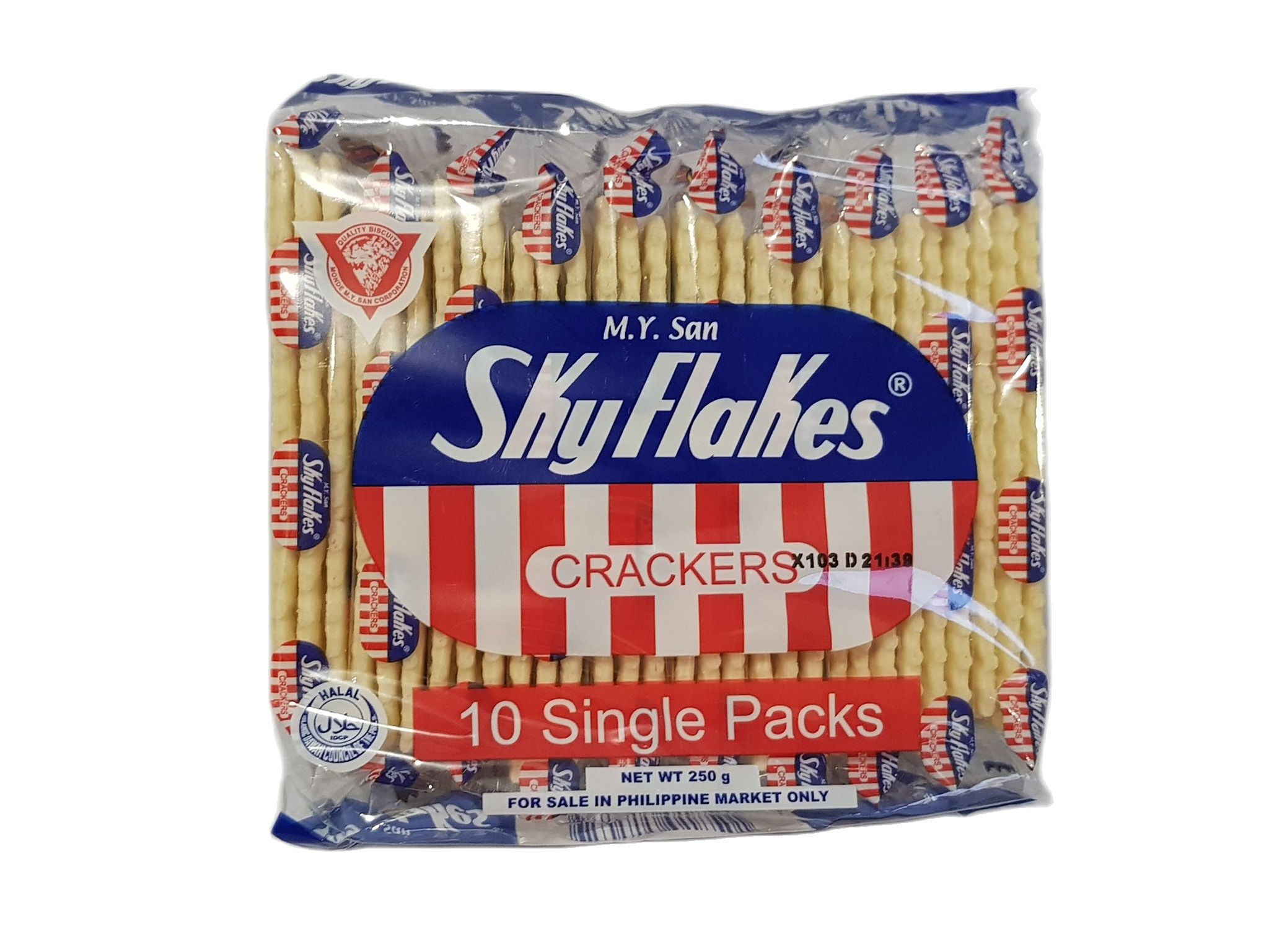M.Y. San Sky Flakes Crackers (pack of 3 pieces x 250 grams - 10 single ...