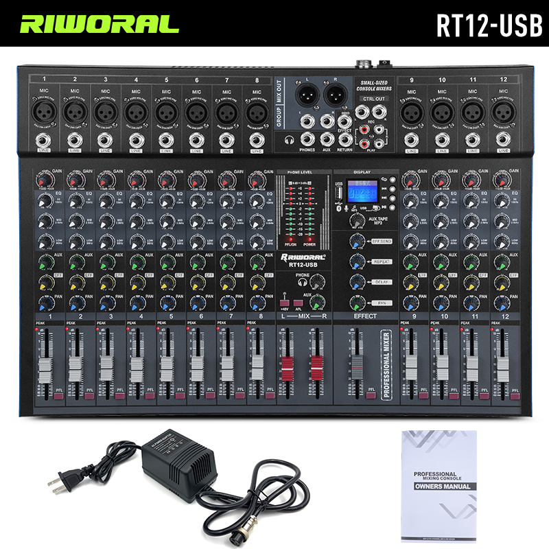 Audio Mixer 8 12 Channel Audio Interface With XLR /6.35 MM Jack With ...