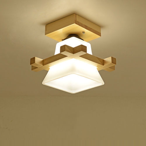 Simple Japan Tatami E27 Wooden Lamp redwood Light Geometric Loft LED ...