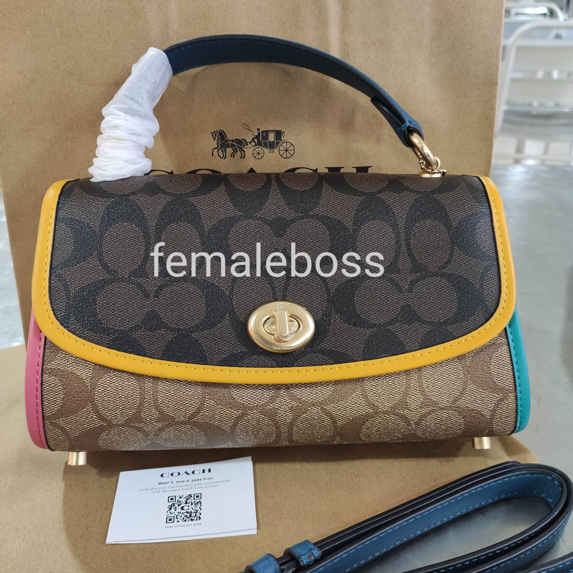 C2820 Coach Tilly Satchel 23 In Colorblock Signature Canvas | Lazada PH