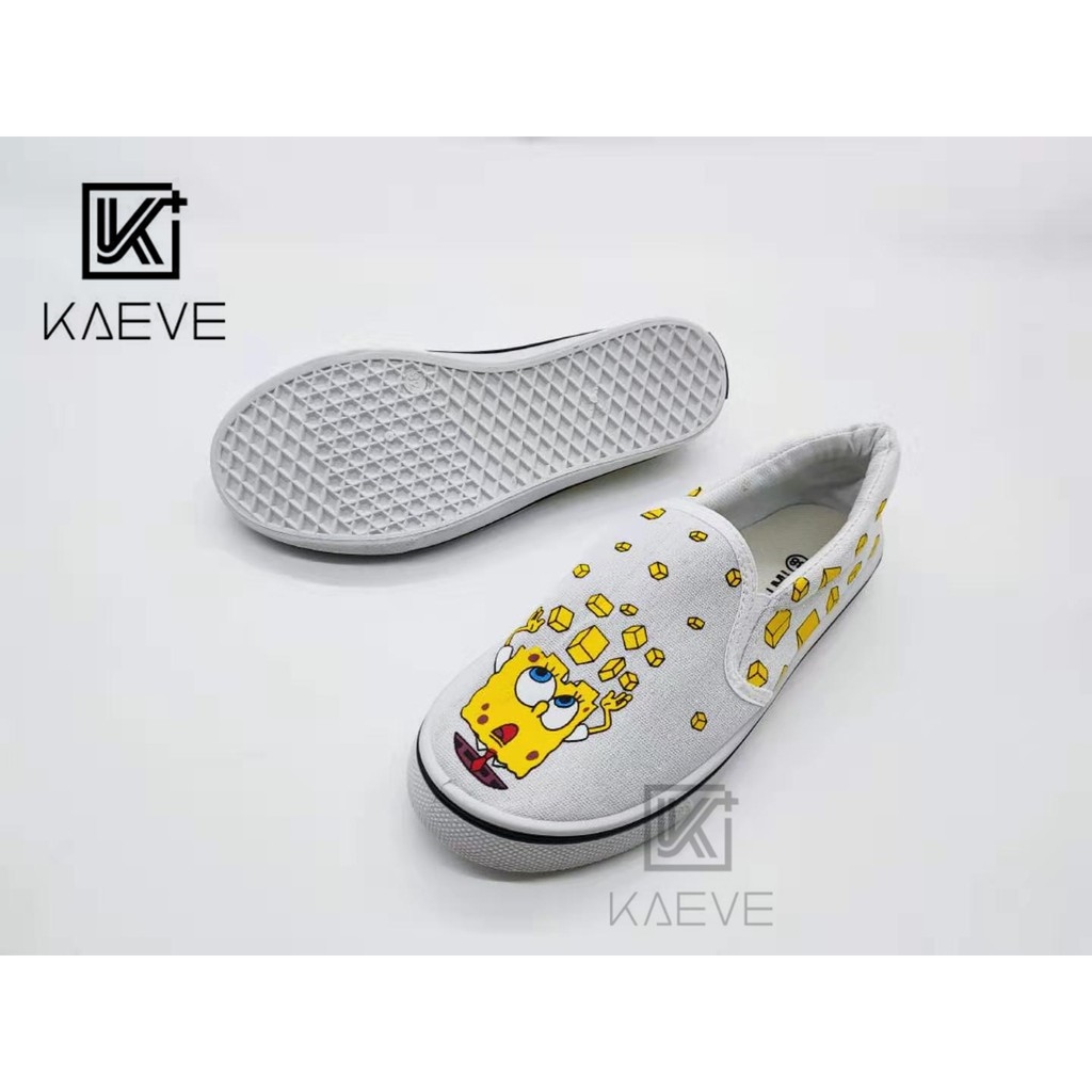 卍 「KAEVE」SpongeBob Slip on shoes for women lazy canvas shoes | Lazada PH