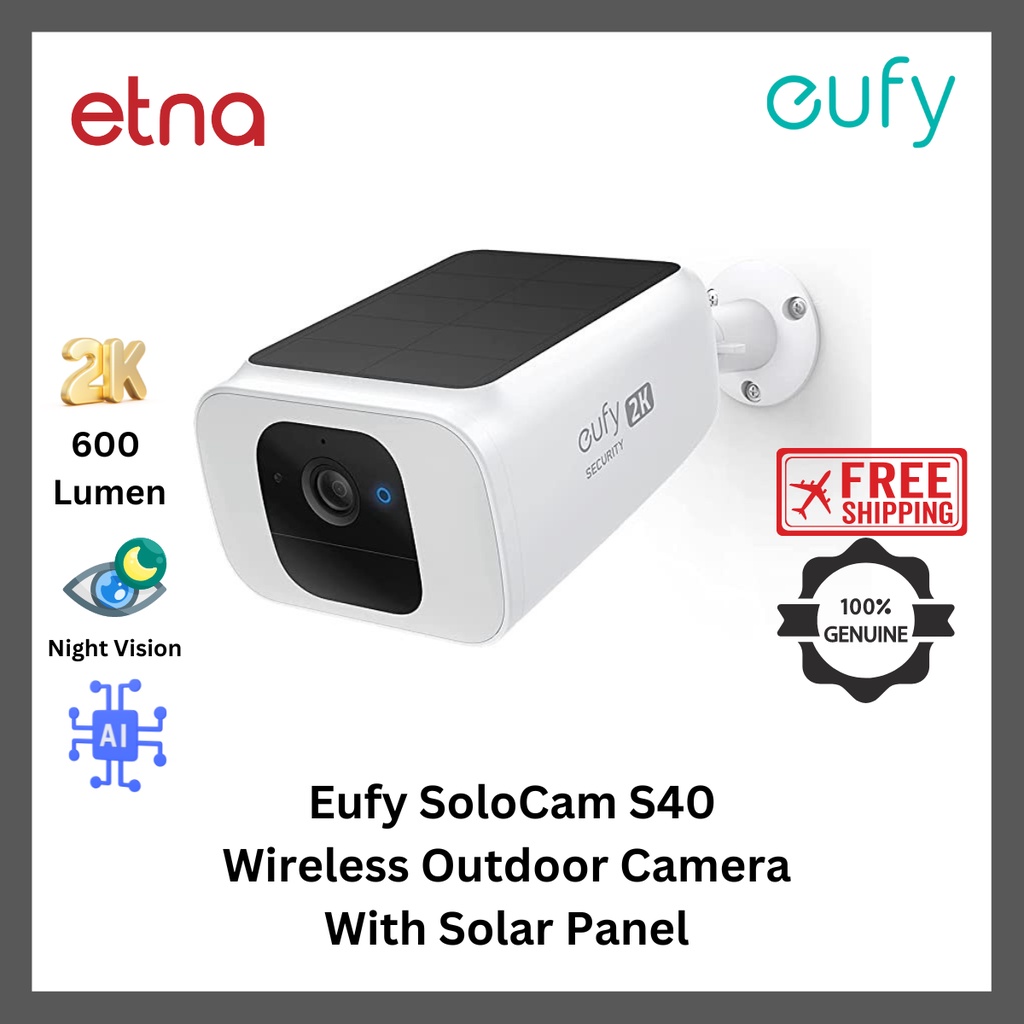 Eufy SoloCam S40 Wireless Outdoor Camera with Solar Panel | Lazada PH