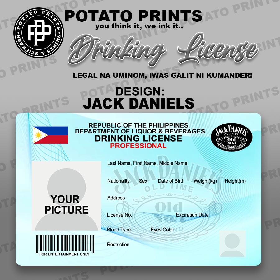 Drinking License - PVC CARD ID - Customized your own for entertainment ...