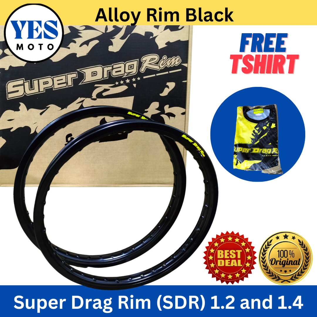 Super Drag Rim (SDR) 1.2 and 1.4 x 17 Alloy Rim Black | Lazada PH