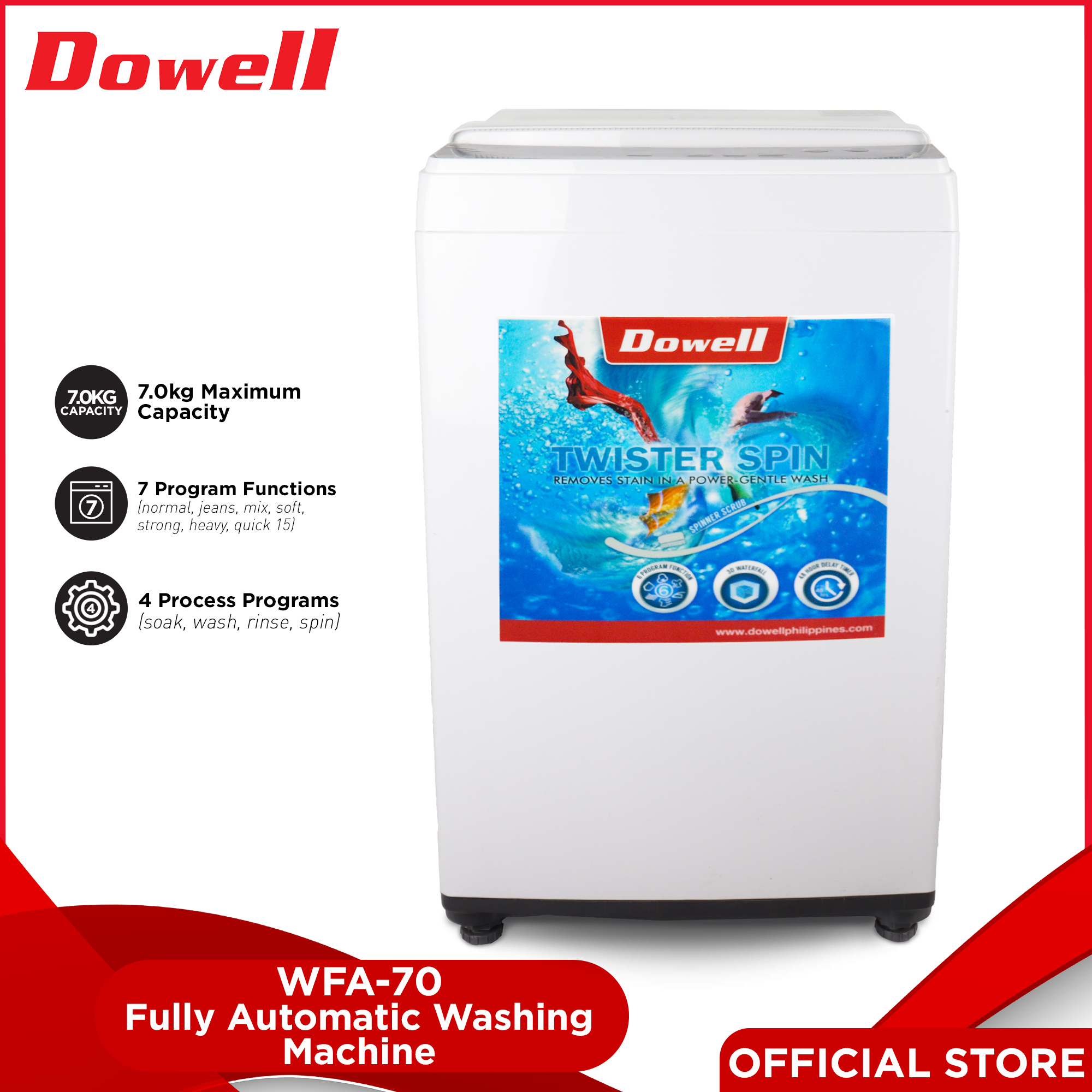 Dowell WFA-70 7KG Fully Automatic Washing Machine with Dryer | Lazada PH