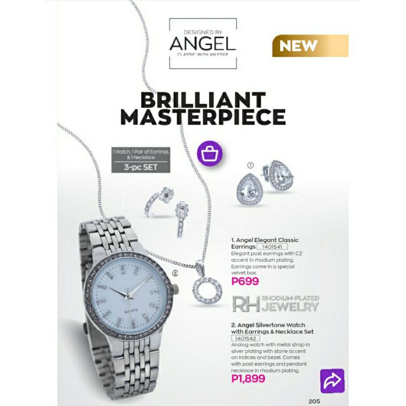 AVON FASHION ANGEL LOCSIN SILVERTONE WATCH WITH ACCESORIES | Lazada PH