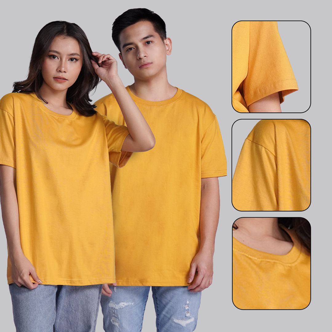 Infinitee Plain Tshirt Round Neck Cotton Shirt Warm Colors Rust Cardinal Mustard premium quality ...