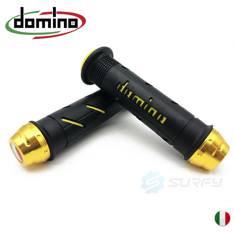 DOMINO Handle Grip with Alloy Bar End CNC Quality V2 Blue Surfy ...