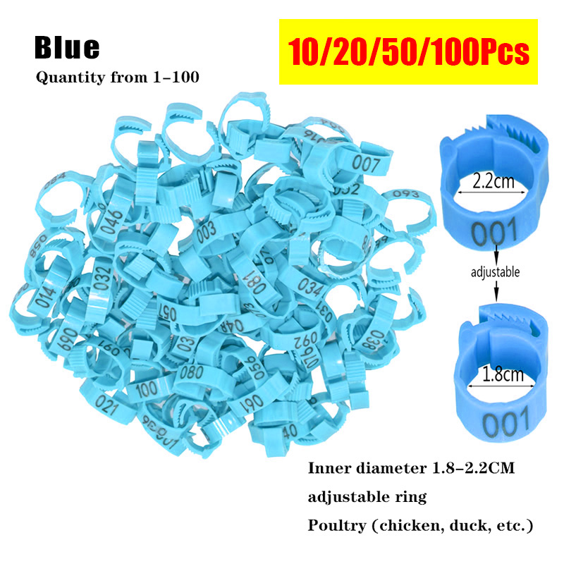 100/50/20/10Pcs Chicken leg ring Adjustable Leg band Poultry feet tag ...