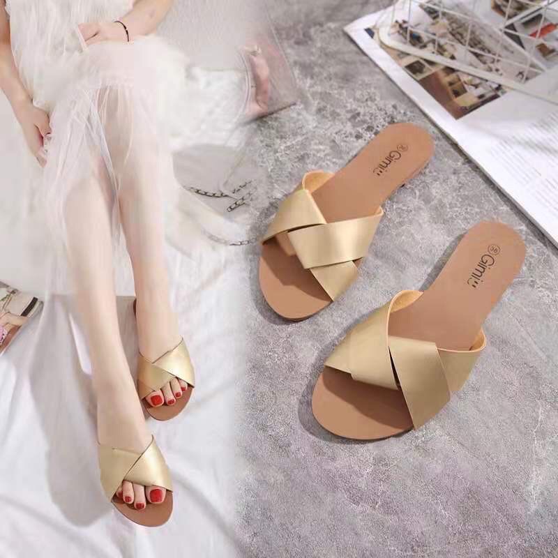 [JING] Korean fashion flat sandals givi sandals for women | Lazada PH