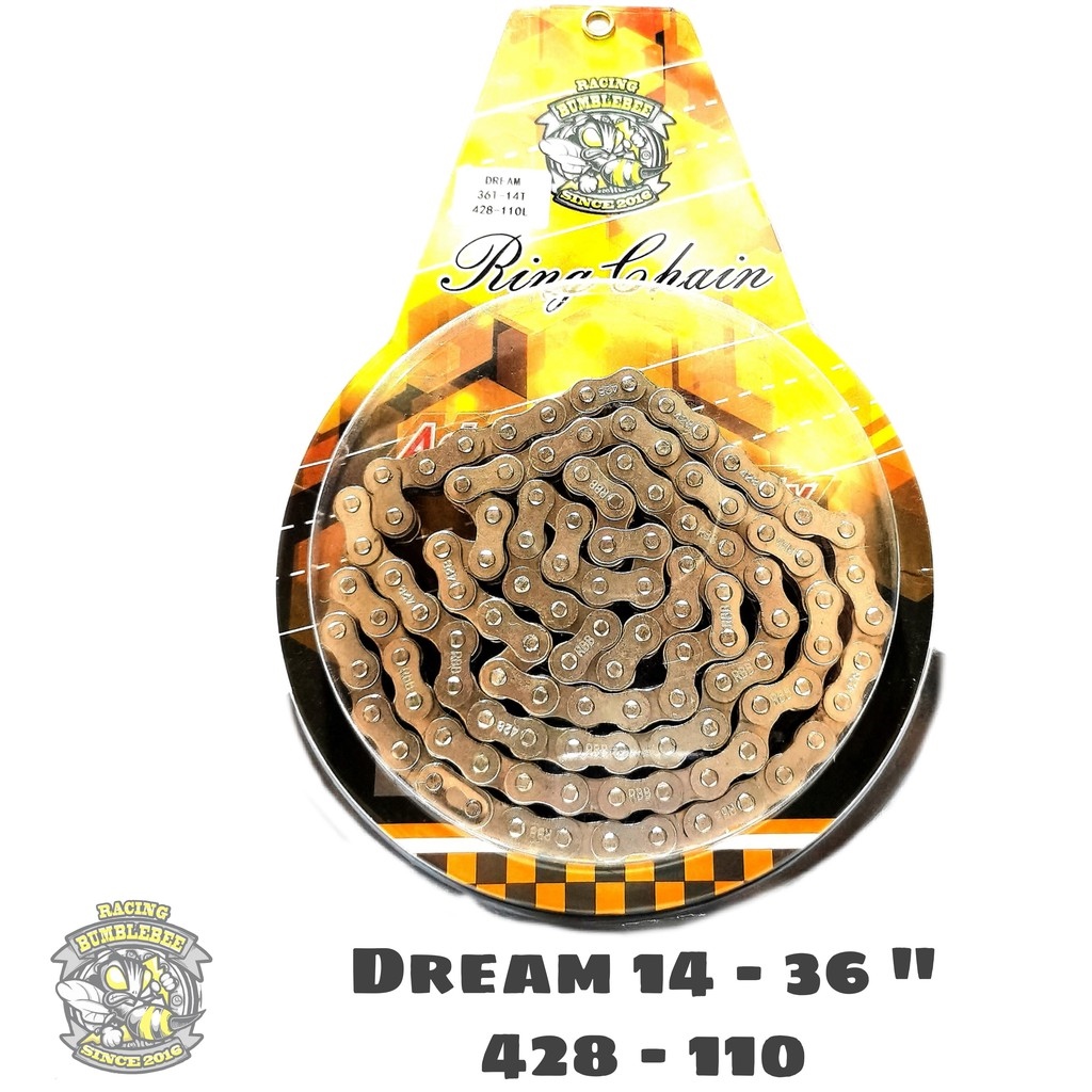Chain Sprocket Set DREAM/C100 14T-36T SSS chrome RACING BUMBLEBEE ...