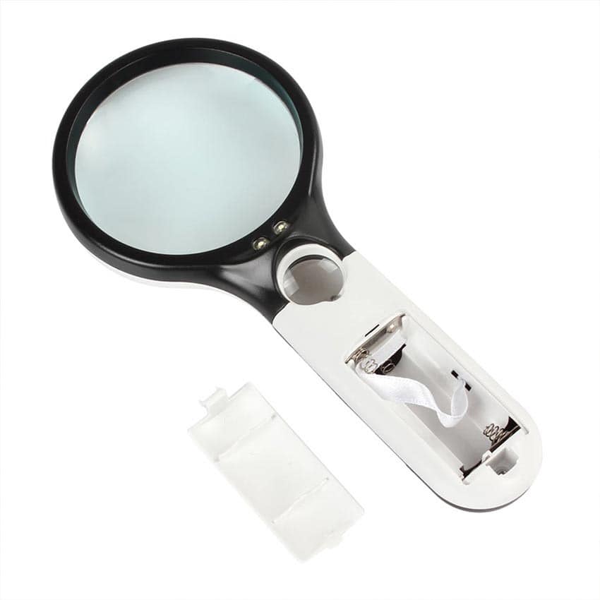 Handheld Illuminated Magnifier 3X 45X Microscope Magnifying Glass With ...