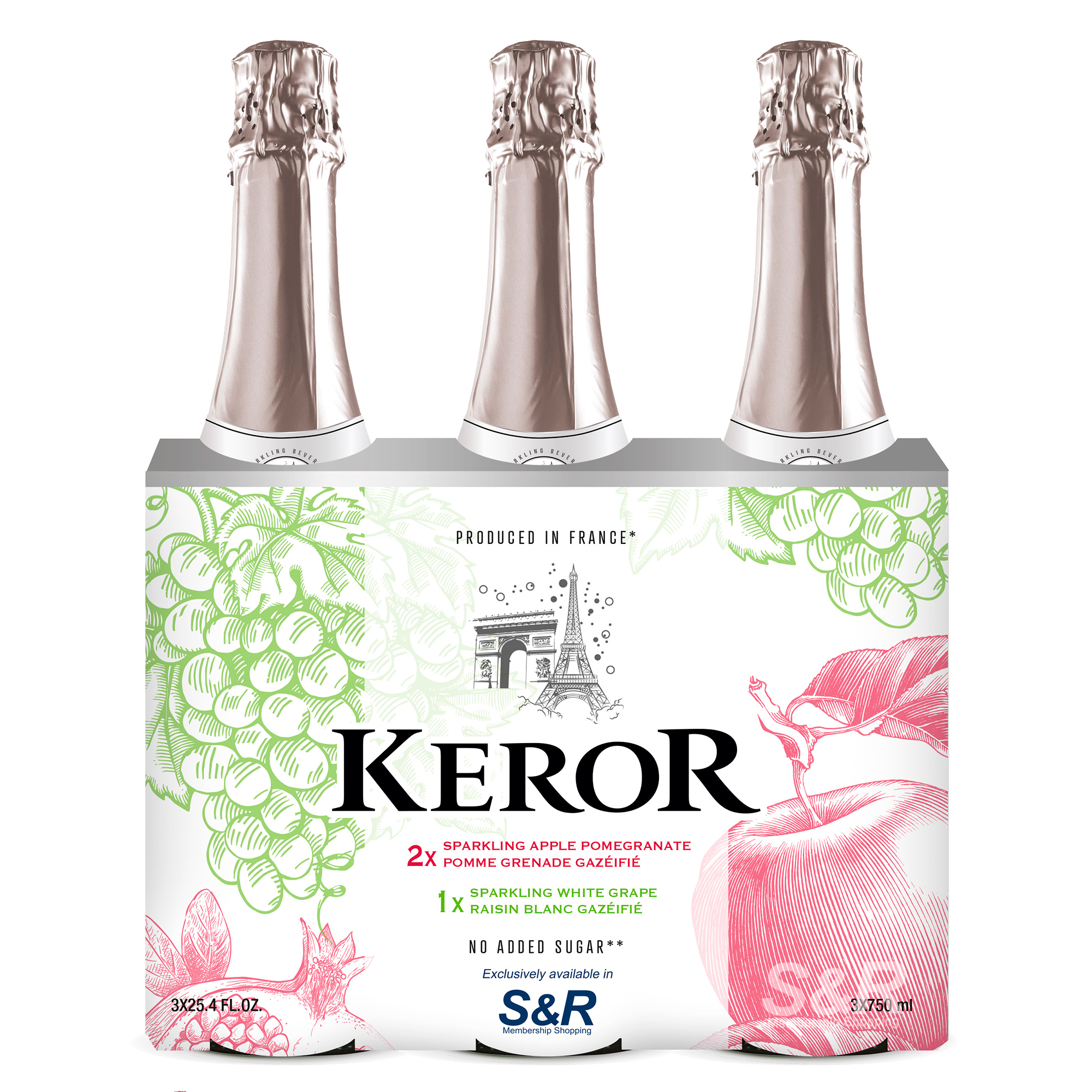 Keror Sparkling White and Red Grape Juice 3 bottles | Lazada PH