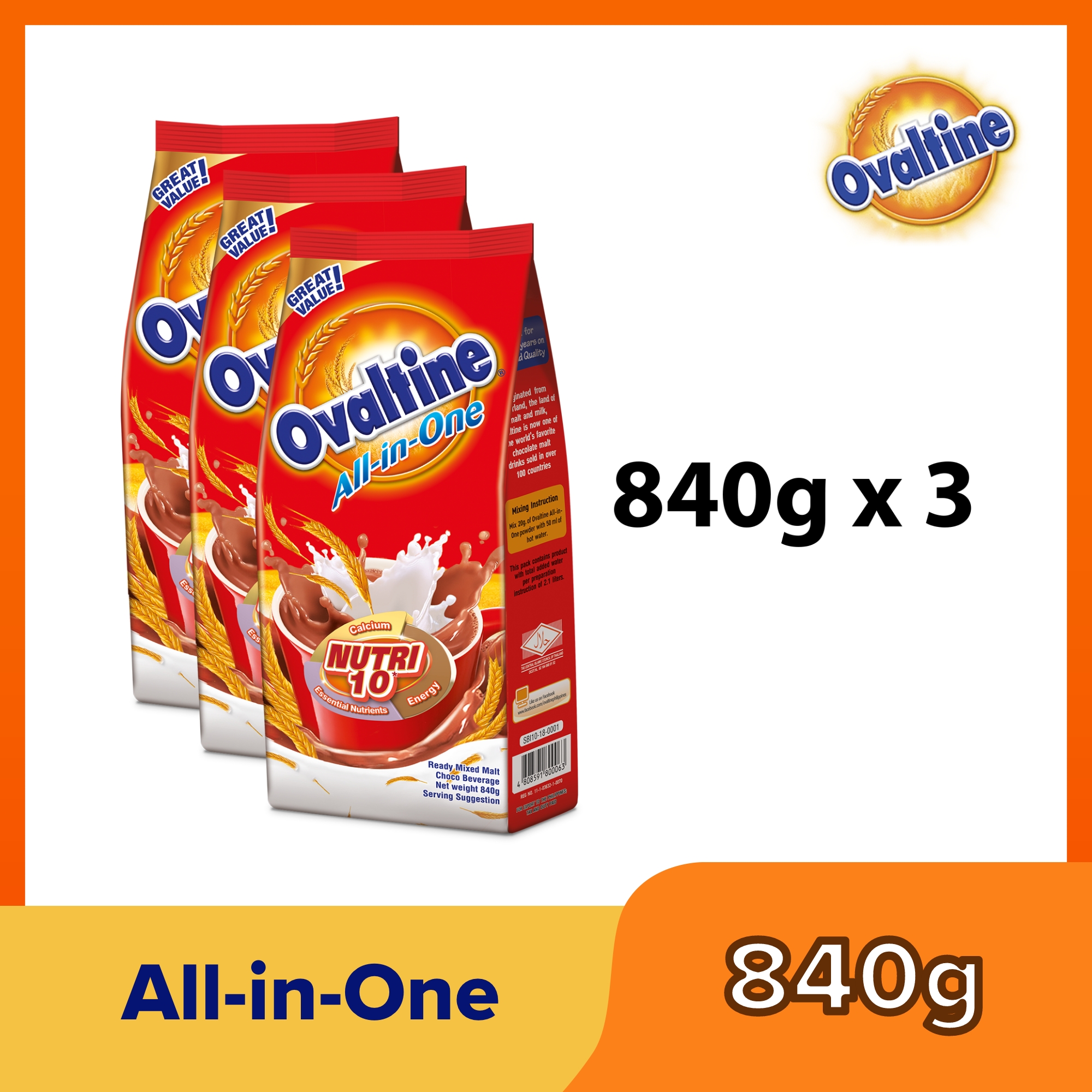 Ovaltine All-In-One 840g Set of 3 | Lazada PH