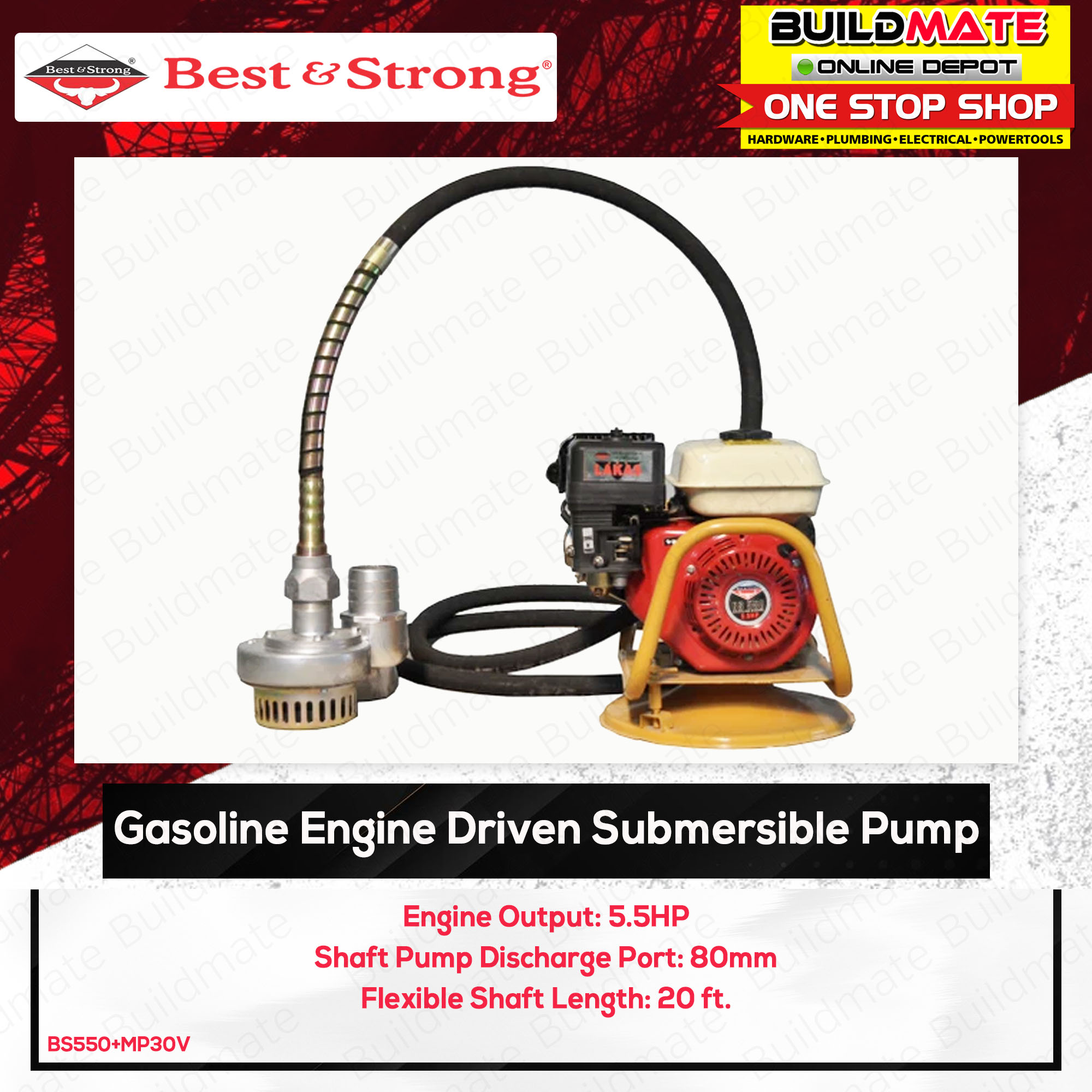 Strong Industrial Engine Driven Submersible Pump 5.5HP BS550+MP30V ...