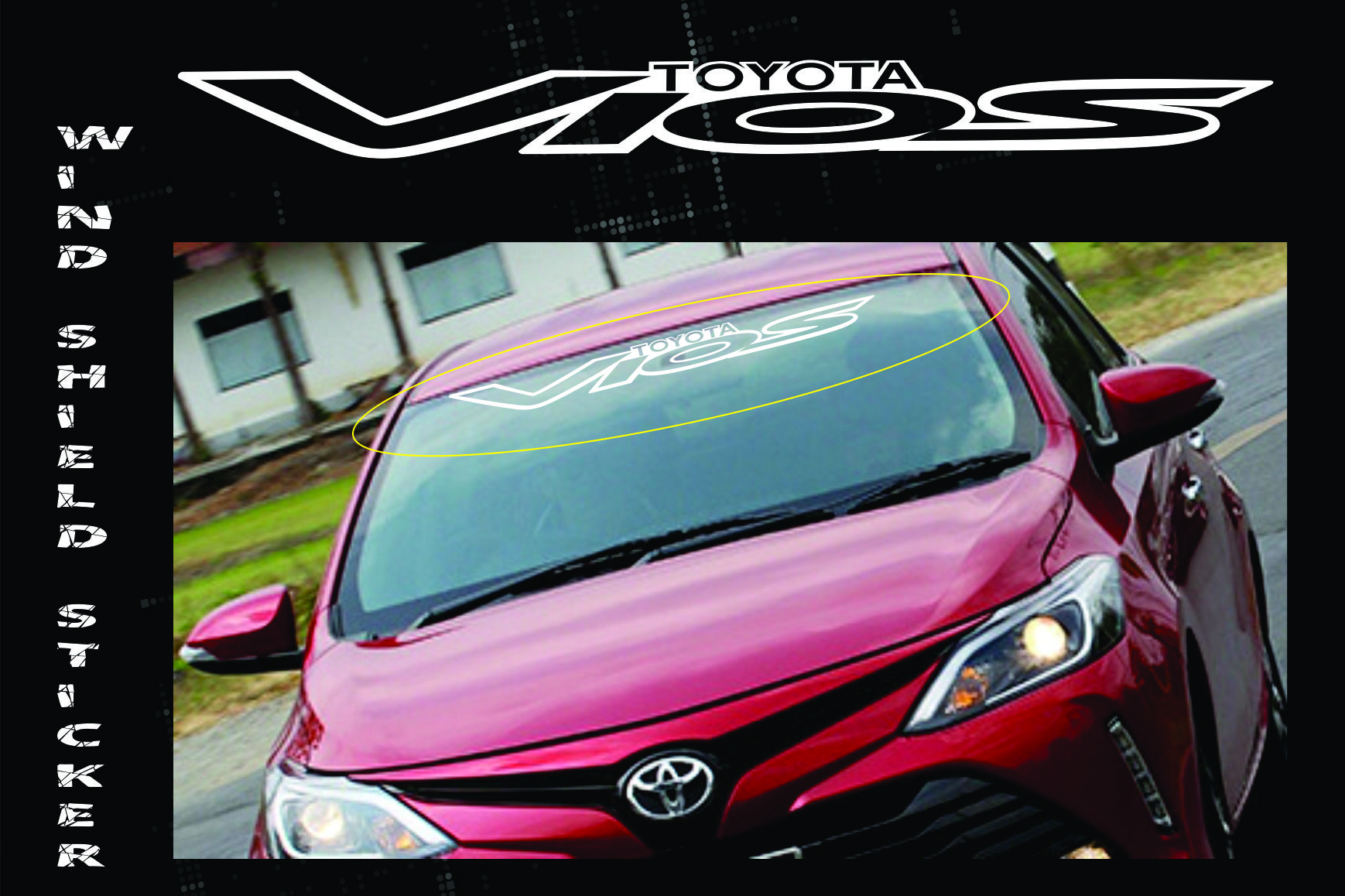 Toyota VIOS windshield sticker (White glossy) - 1pc | Lazada PH