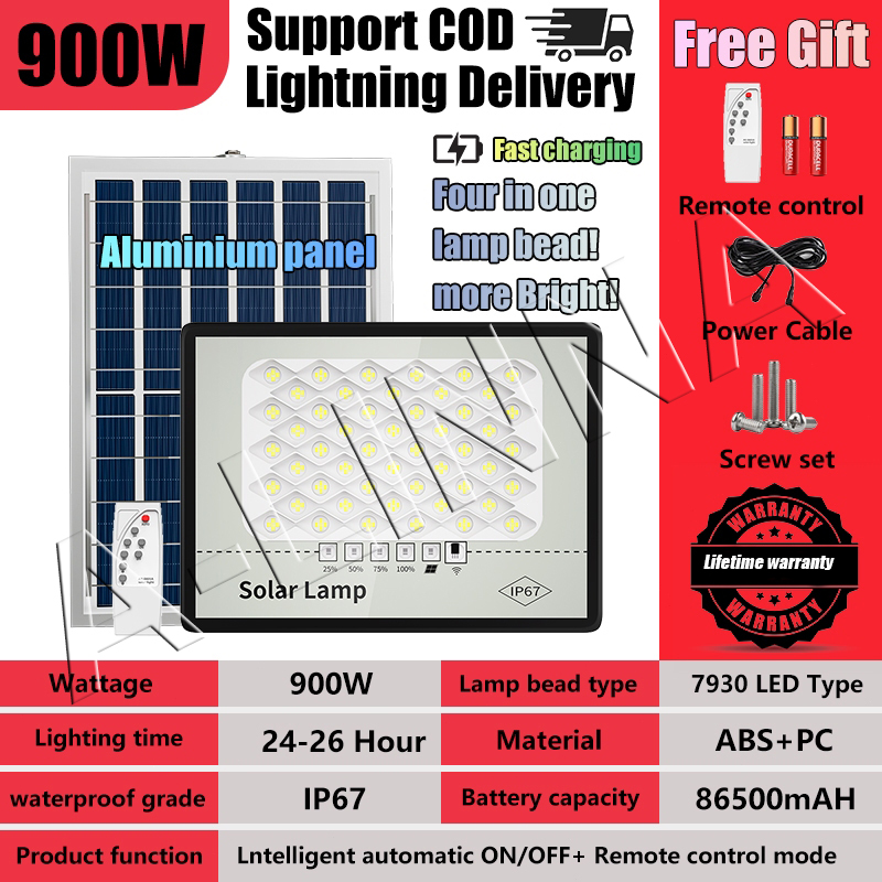 lifetime warranty 】solar flood light outdoor waterproof IP67 1500W 1200W light solar light wall ...