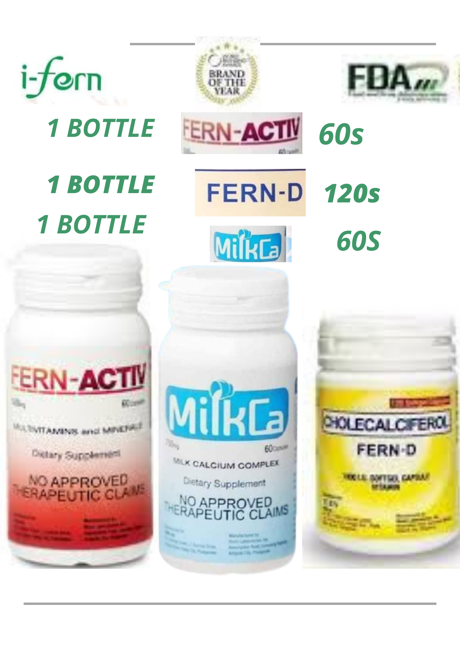 AUTHENTIC POWER TRIO FERN D 120S, FERN ACTIV and MILKCA BY IFERN | Lazada PH