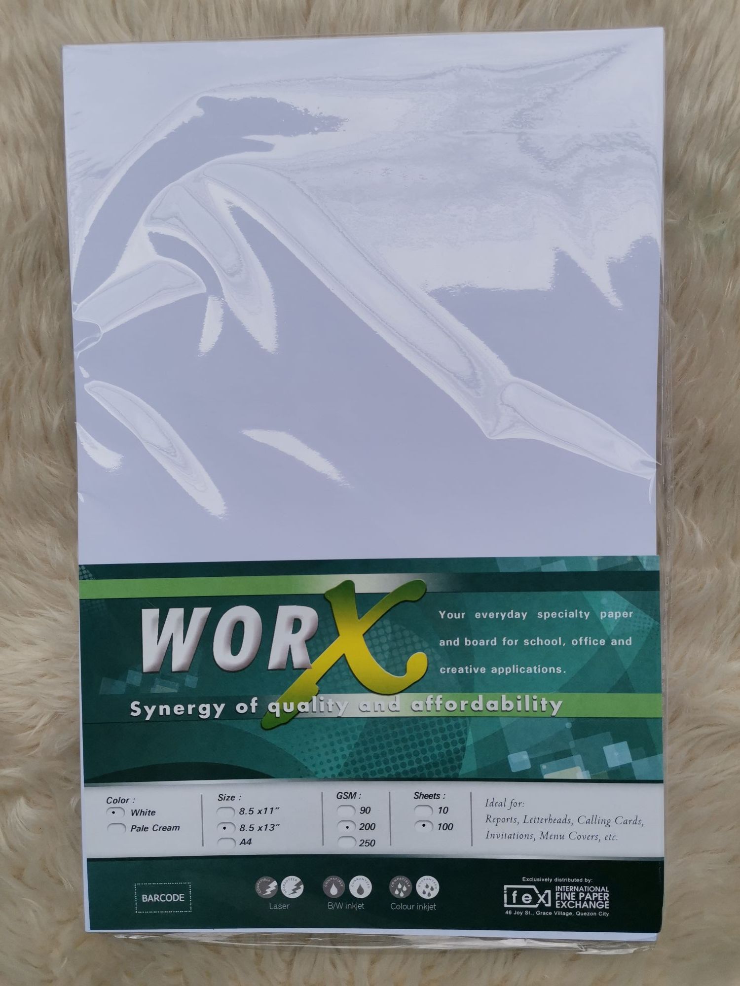 Worx Specialty Paper 200gsm/90gsm White / Pale Cream (100 sheets ...
