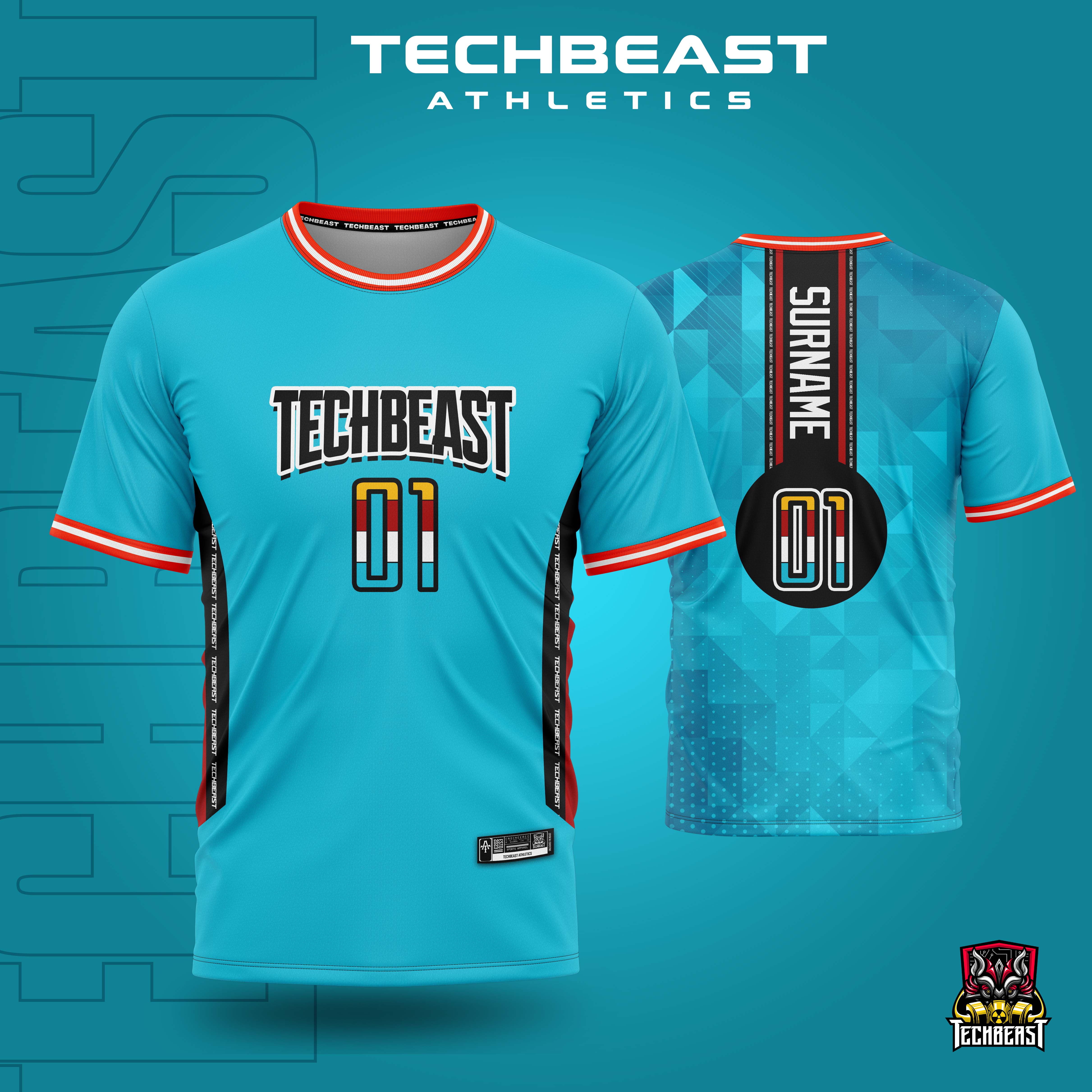 Hydroflex T-shirt Full Sublimation Jersey Techbeast ( CUSTOM NAME ...