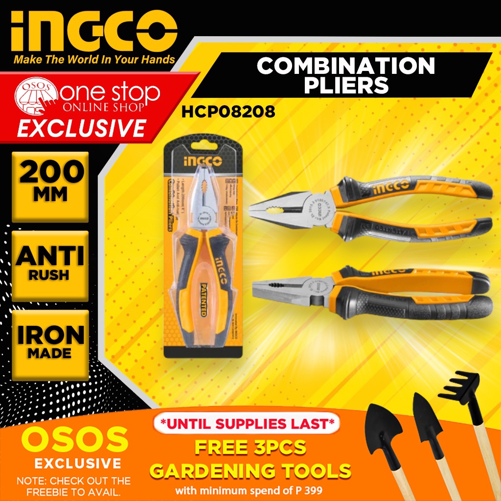 INGCO Original Polish and Anti-Rust Combination Pliers 8" 200mm ...