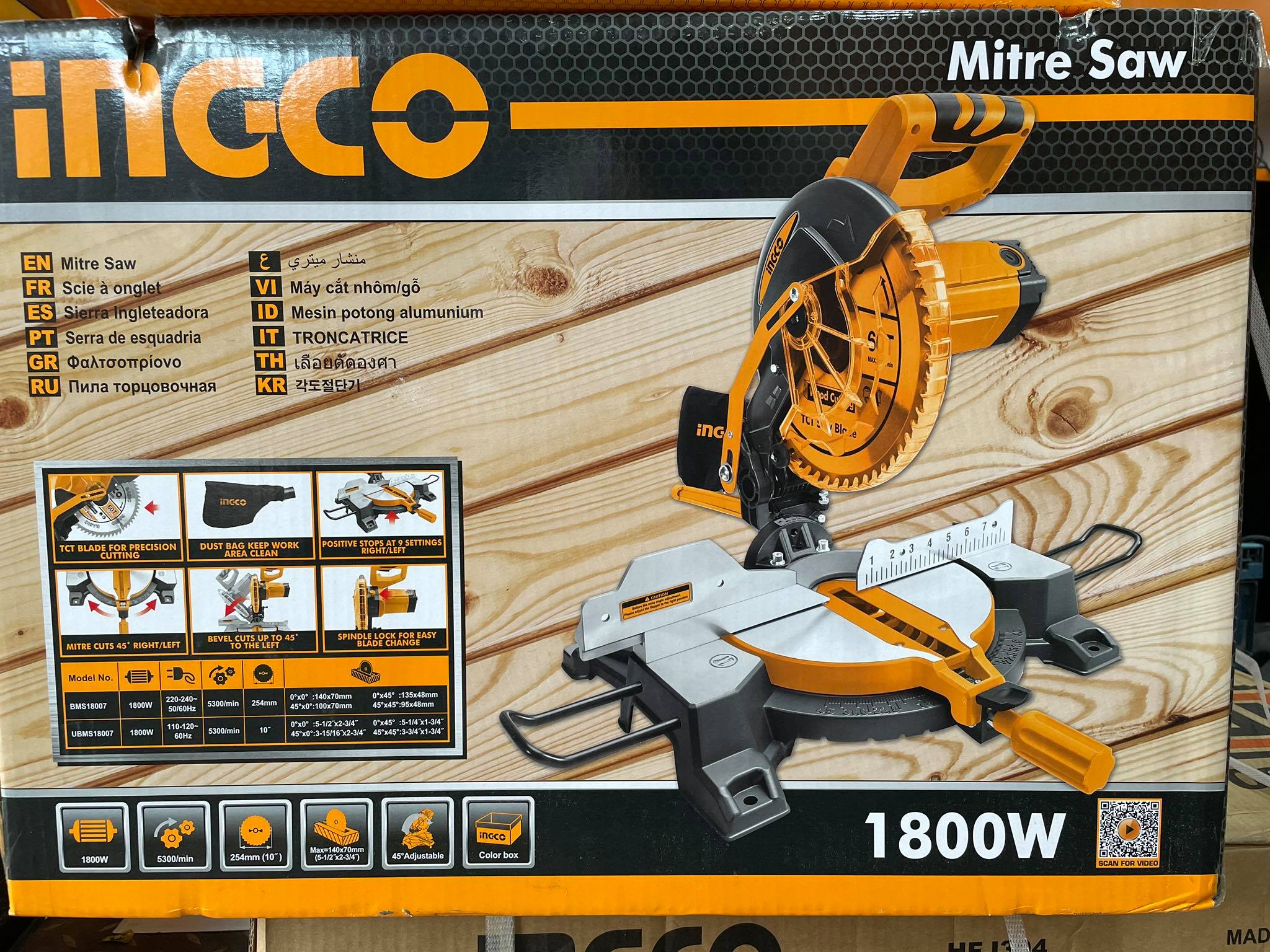 FREE TAPE MEASURE & GOGGLES - Ingco Mitre Saw 10in 1800w BMS18007 ...