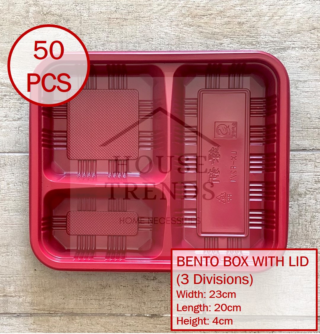 Bento Box with Lid - 2/3/4/5 Divisions (50pcs) | Lazada PH