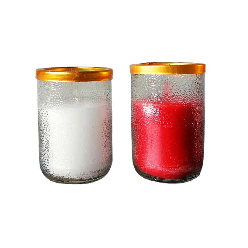 Small Glass Candle with gold ring Windproof Glass Candle with Cover ...
