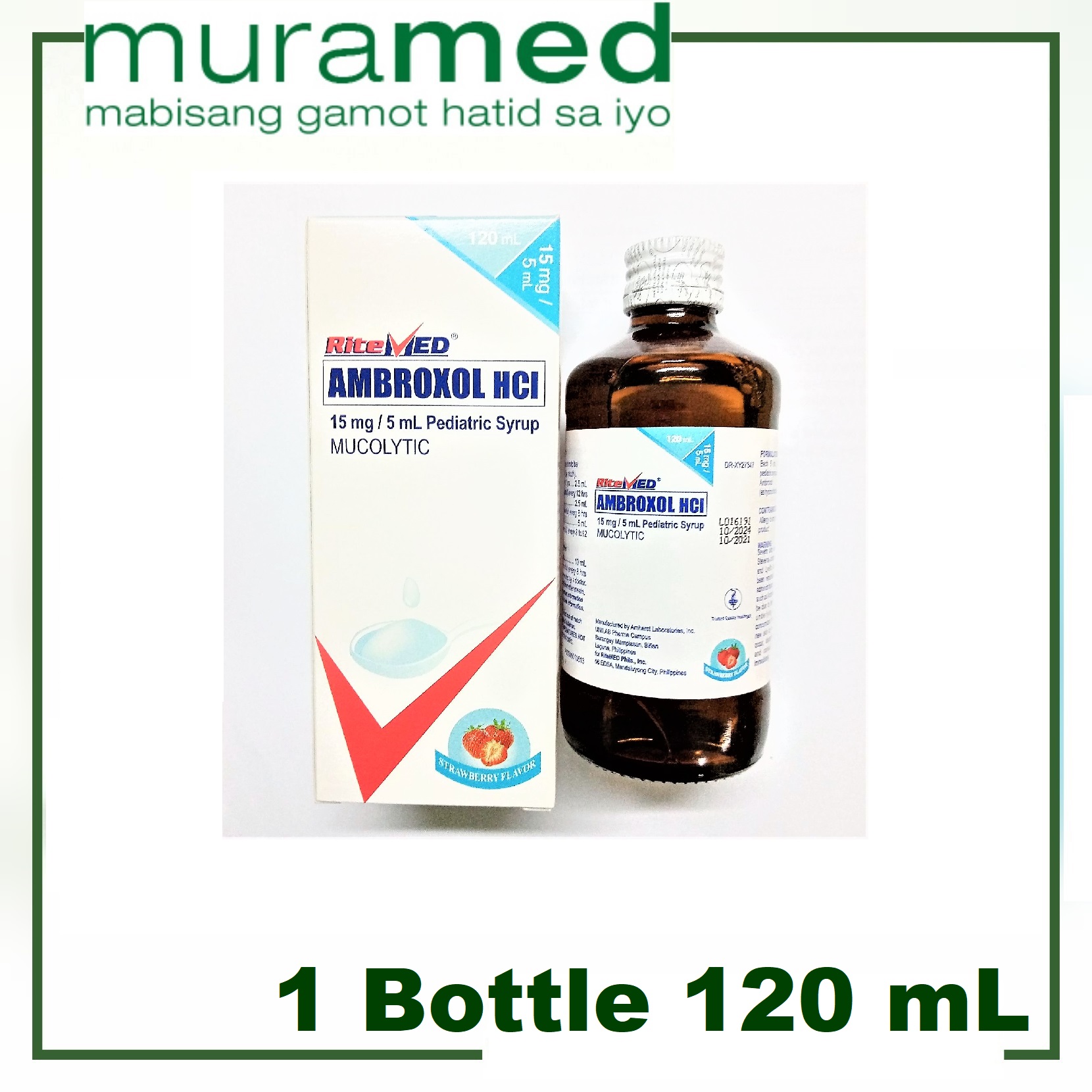 RiteMED Ambroxol HCl Pedia 15 mg/5 mL Syrup 120 mL | Lazada PH