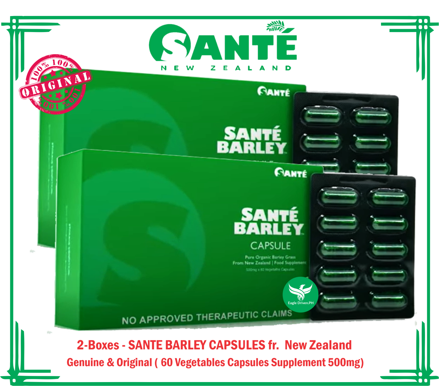Sante Barley capsules original store product pure organic box original ...