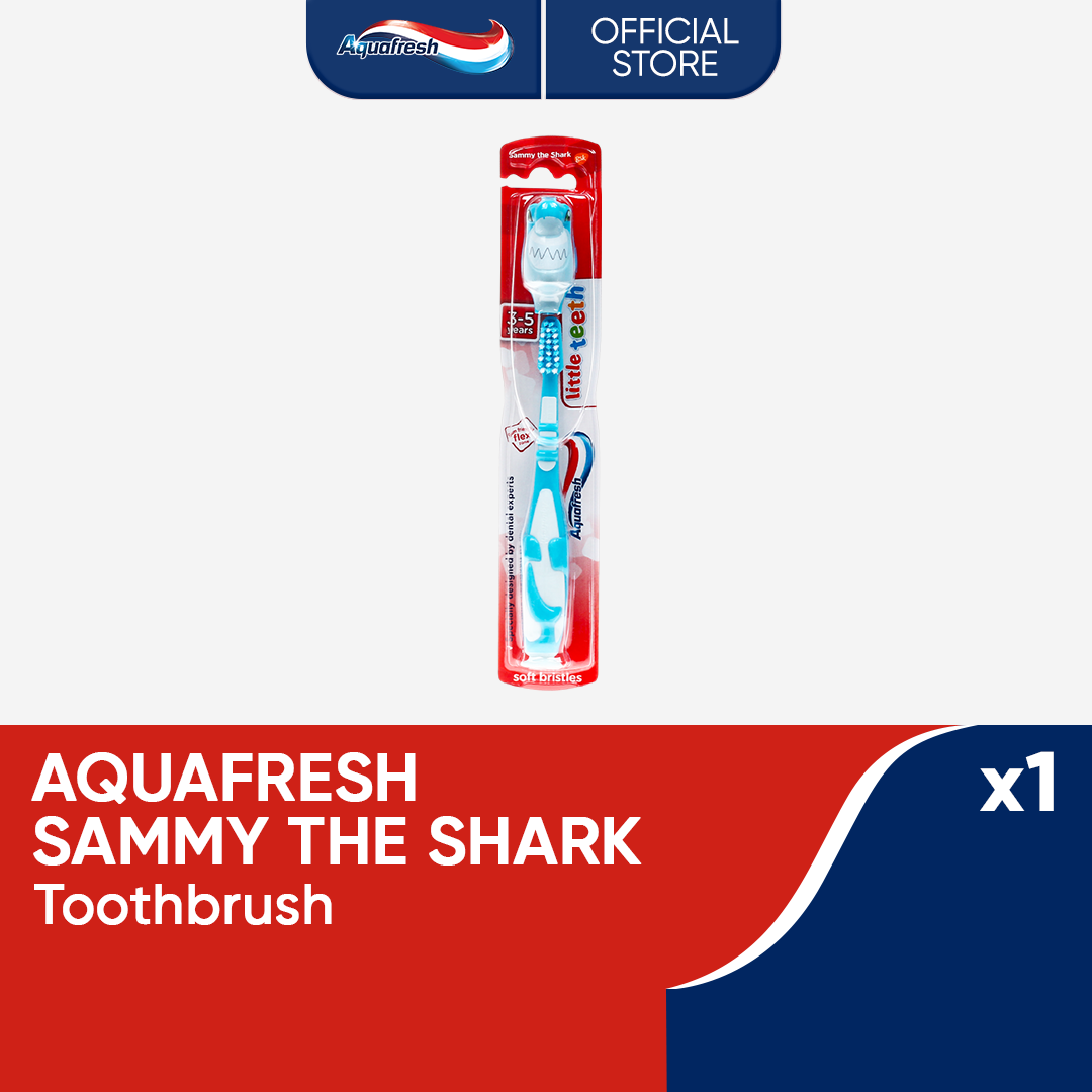 Aquafresh Sammy the Shark Little Teeth Kids' Toothbrush (3-5 Years Old ...