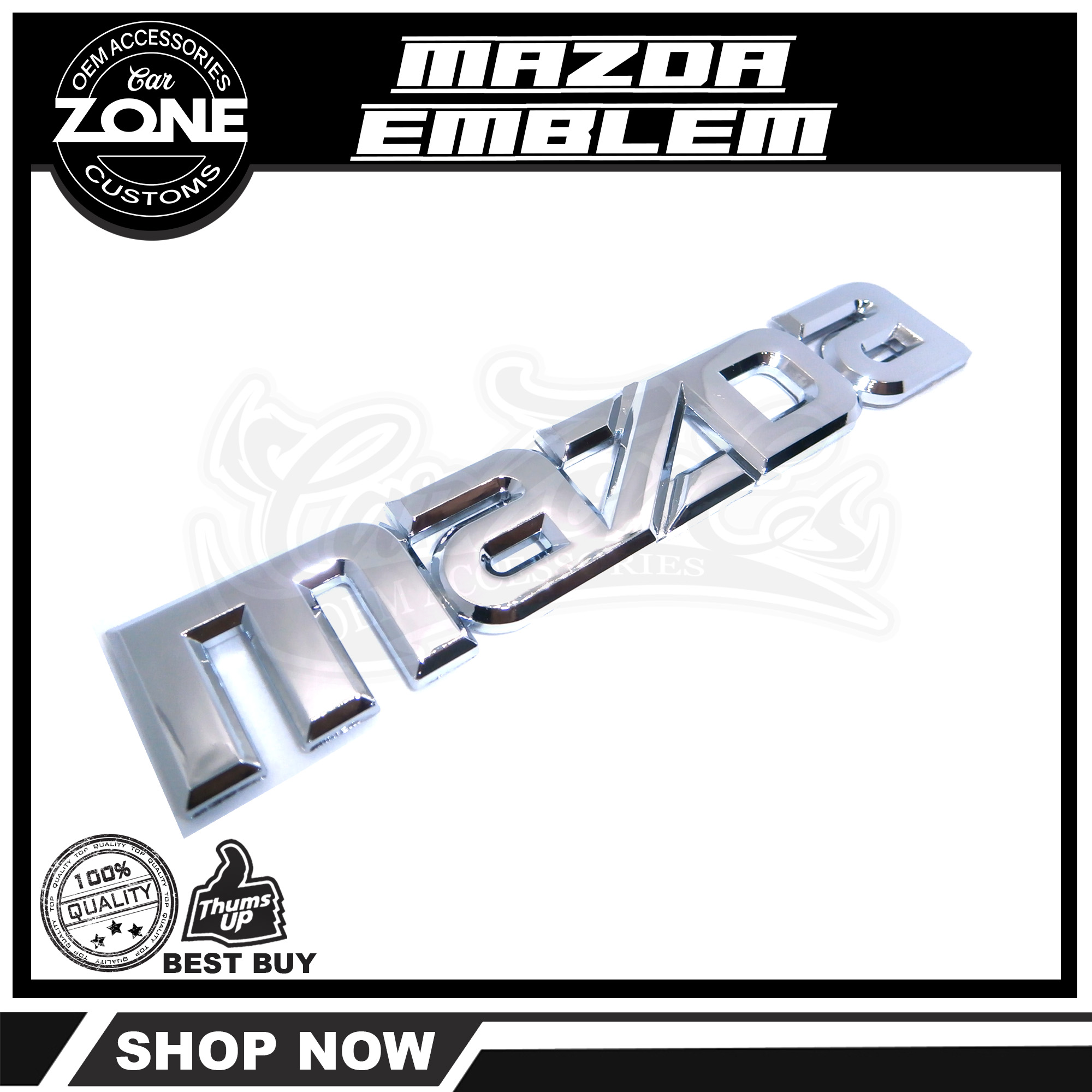 MAZDA Word Emblem Badge for Mazda Cars (Chrome) | Lazada PH