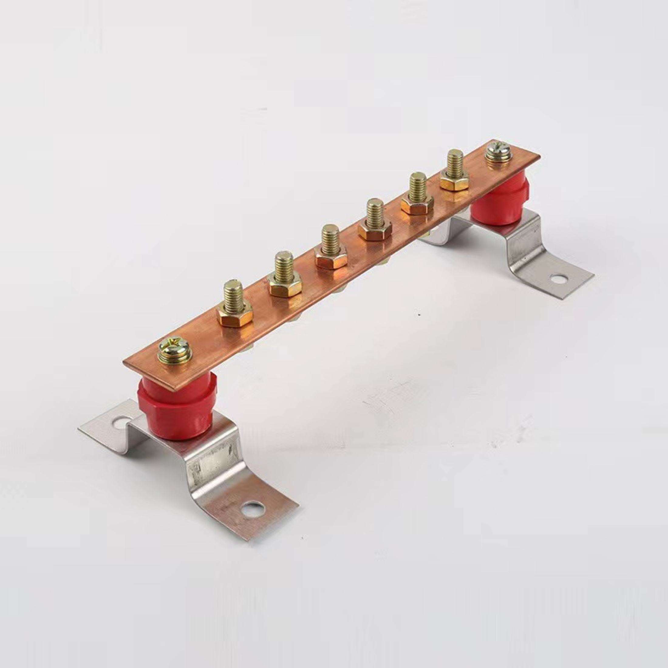 3x30 Red Copper Grounding Busbar Grounding Copper Bar Grounding Busbar ...