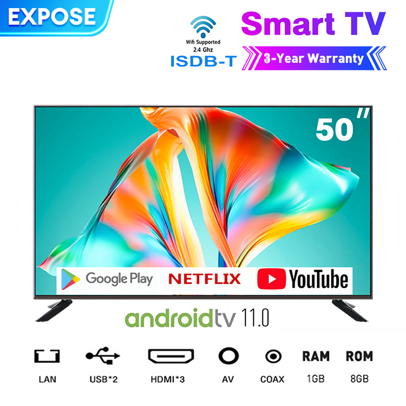 Expose Smart Tv Android Tv 50 Inch FHD Tv for Slim Flat Screen On Sale LED tv Digital Smart TV ...