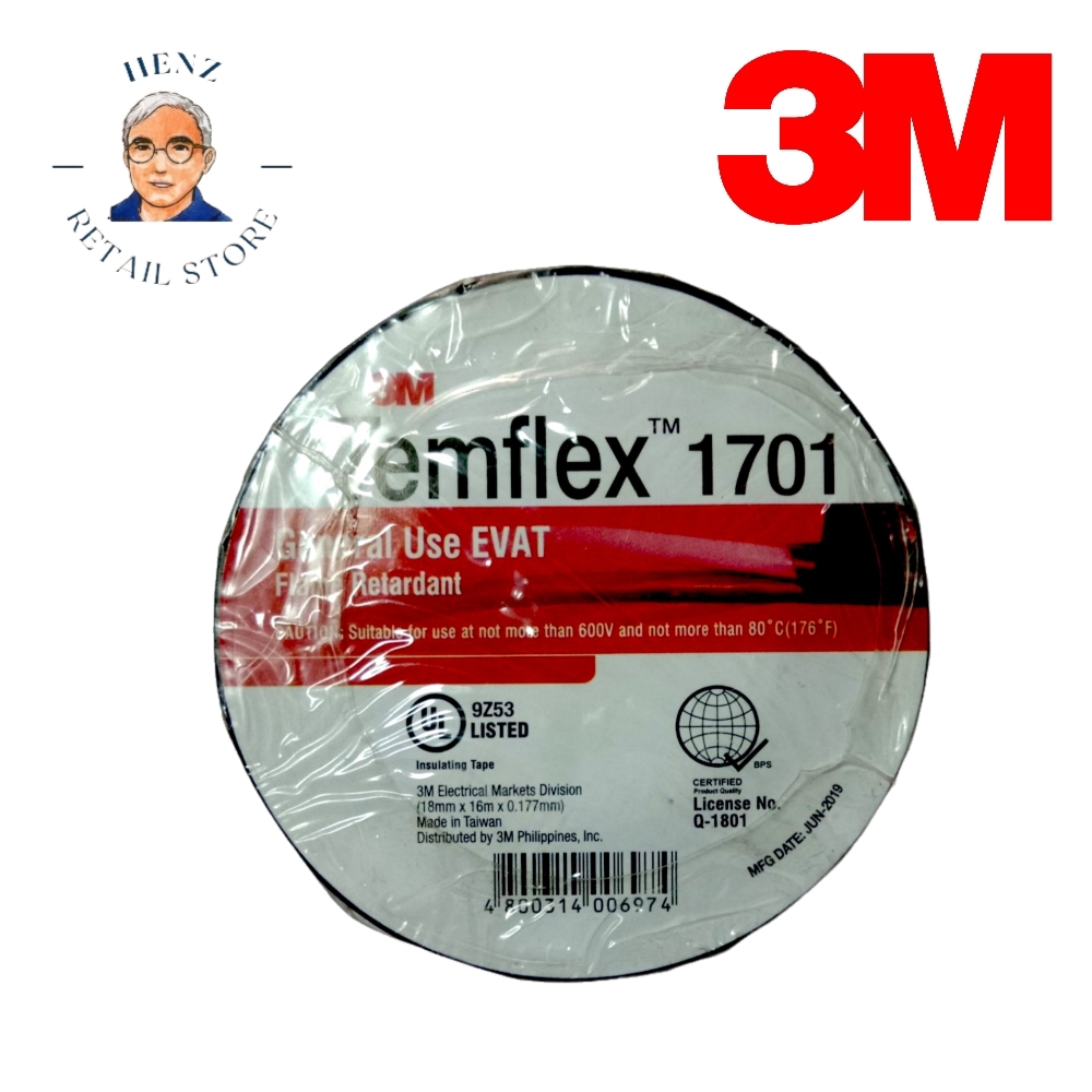 3M Temflex™ 1701 Vinyl Electrical Tape Black Original | Lazada PH