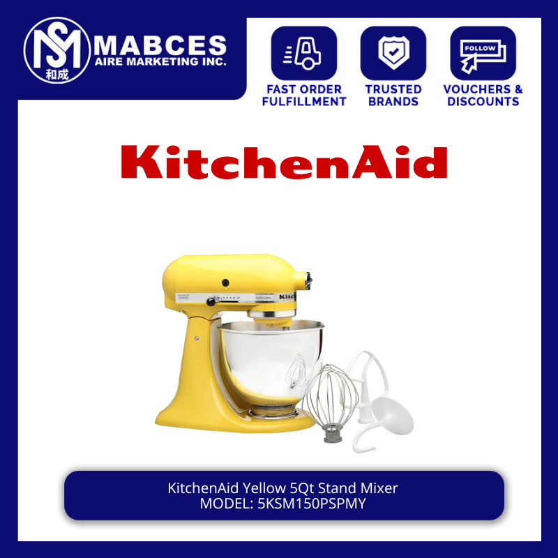 KitchenAid Yellow 5 Qt Stand Mixer 5KSM150PSPMY | Lazada PH