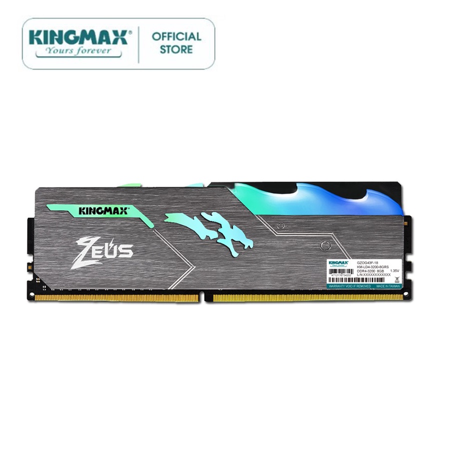Kingmax Zeus Dragon 8GB DDR4 PC3200 RGB Gaming Memory for Desktop PC ...