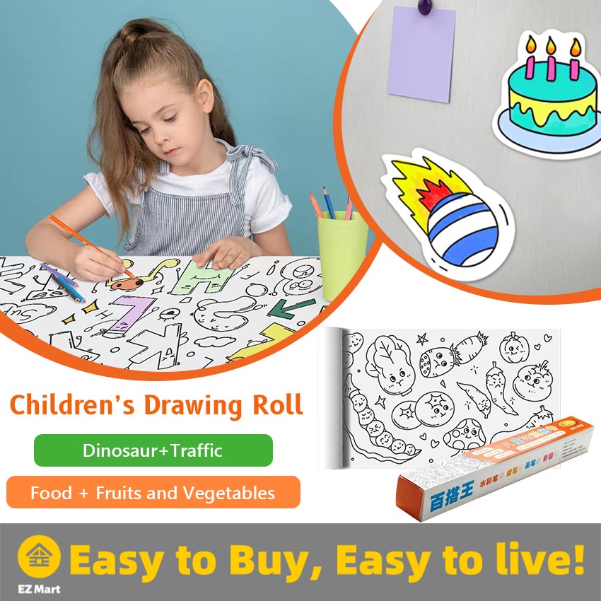3m Large Coloring Roll Different Patterns Table Coloring Sheets for Art ...