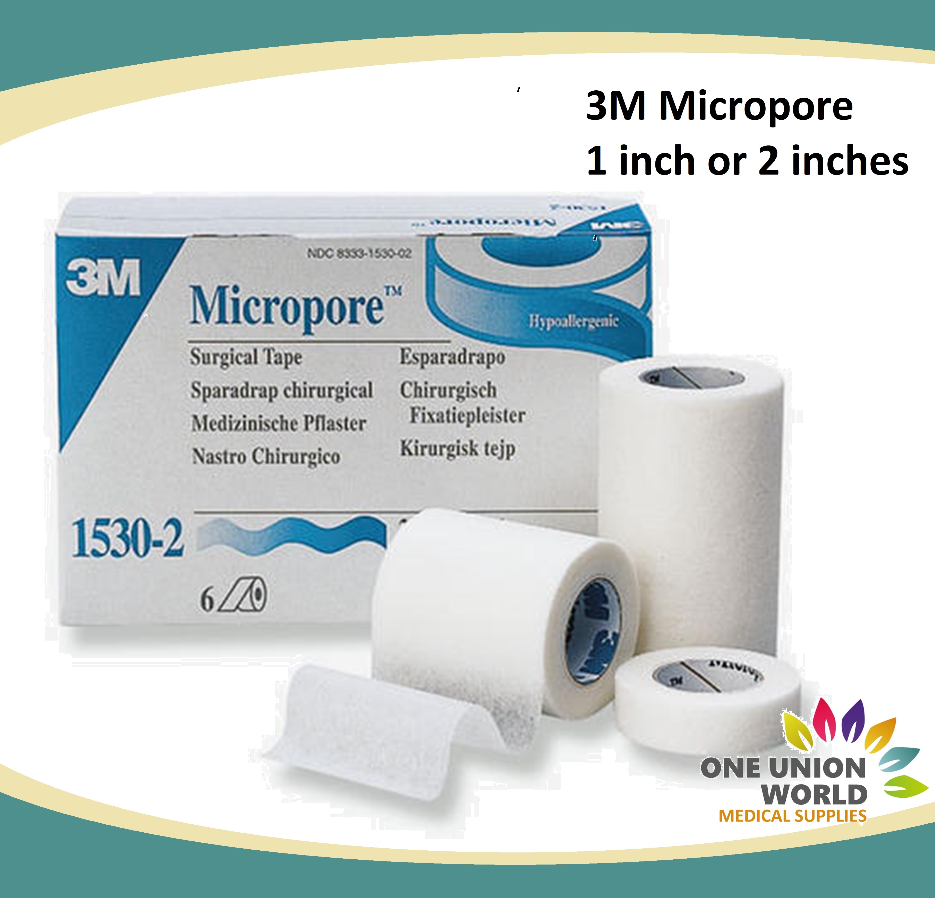 3M Micropore Tape Medical Tape Size 1 inch or 2 inch also available ...