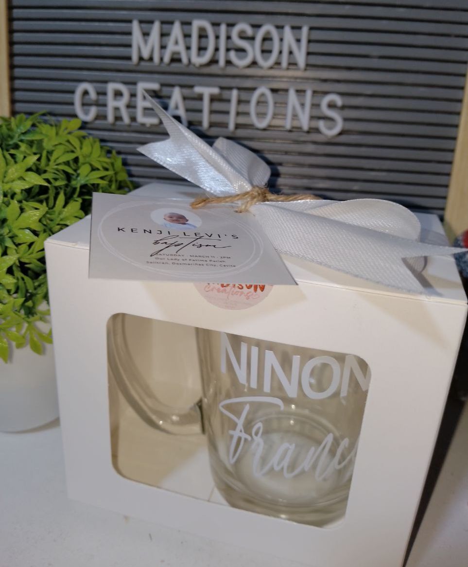 MUGS SOUVENIRS COMPLETE SET (mugs+custom name+box+ribbon+tag) | Lazada PH