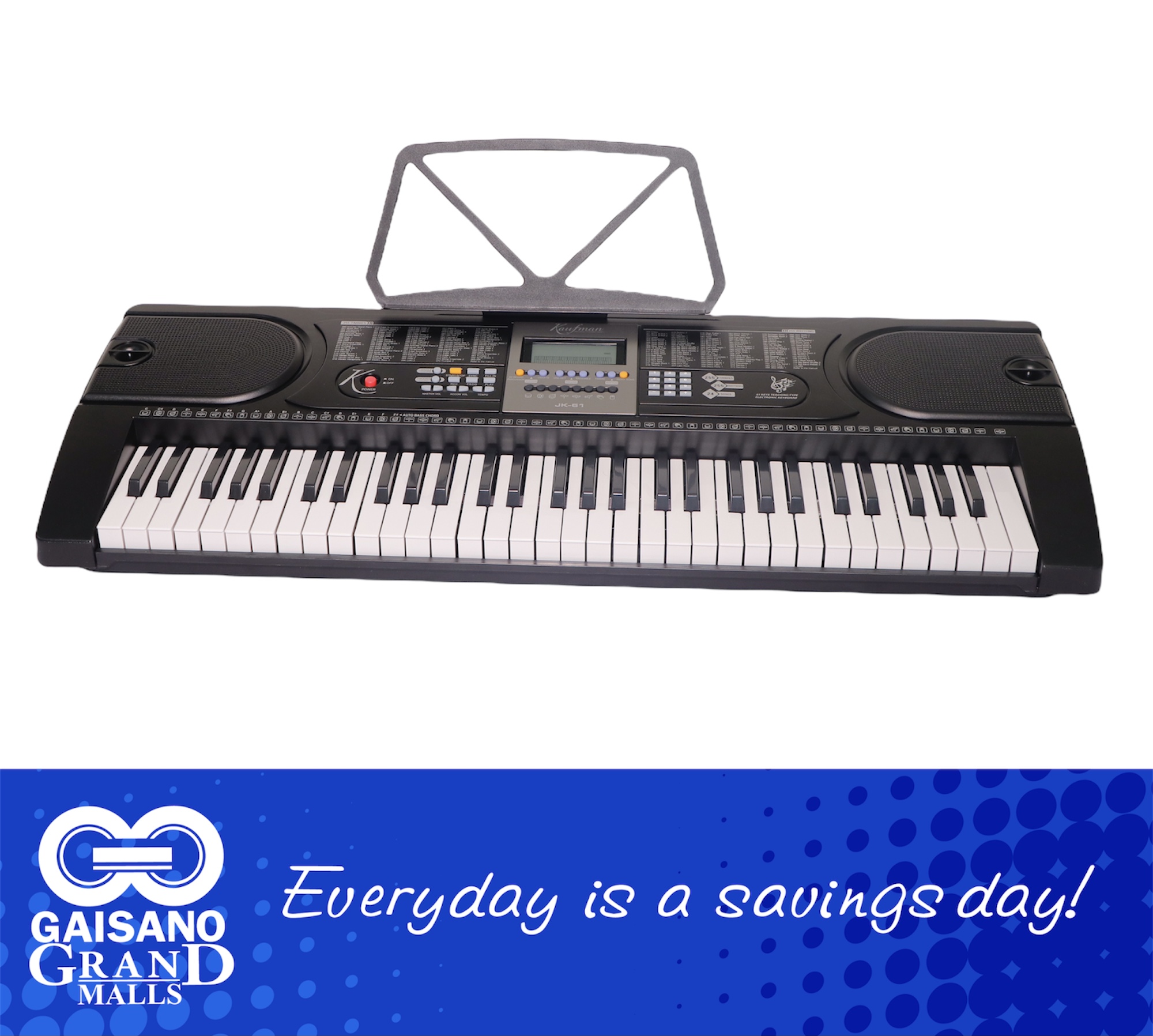 61-Key Multifunctional Training Keyboard JK-61 in Black with White 436 ...