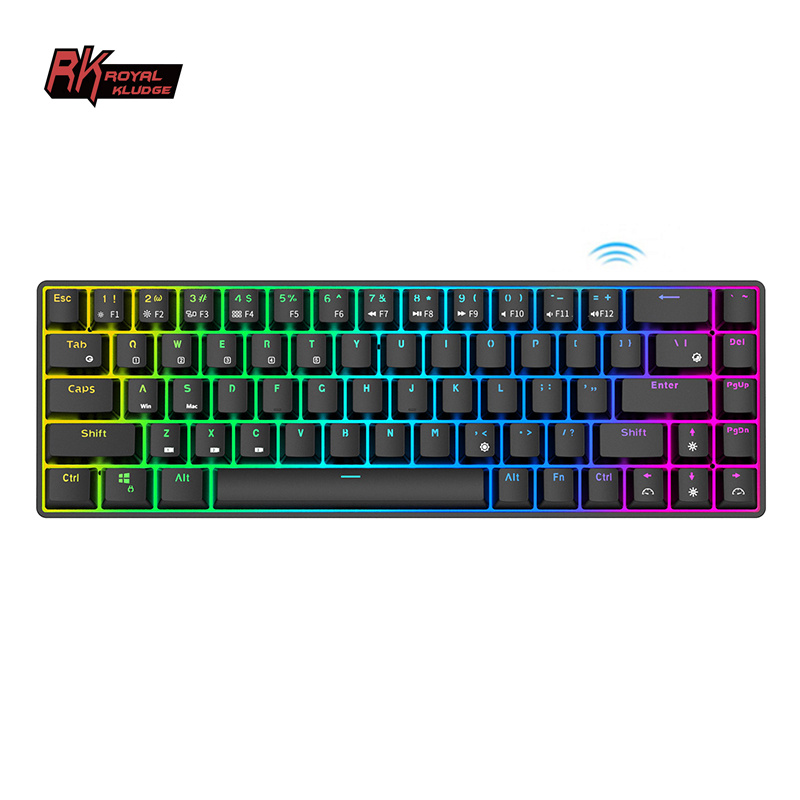 Royal Kludge RK837 RGB 68-key wireless bluetooth dual-mode (Wired or ...