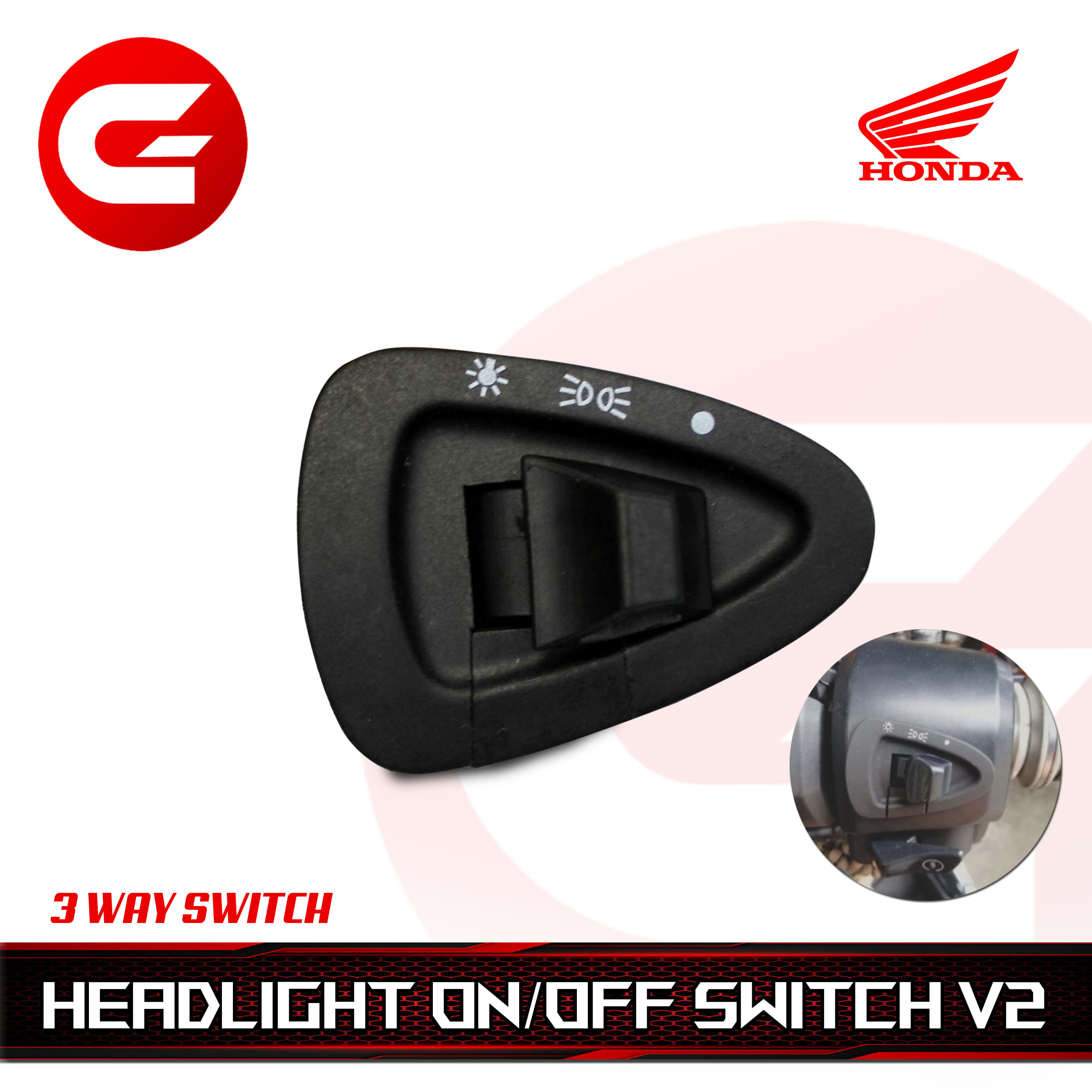 HONDA HEAD LIGHT SWITCH ON/OFF V2 for Click v1,Beat Carb,Beat Fi Scoopy Fi,Wave Ne 3 Way Swtich ...