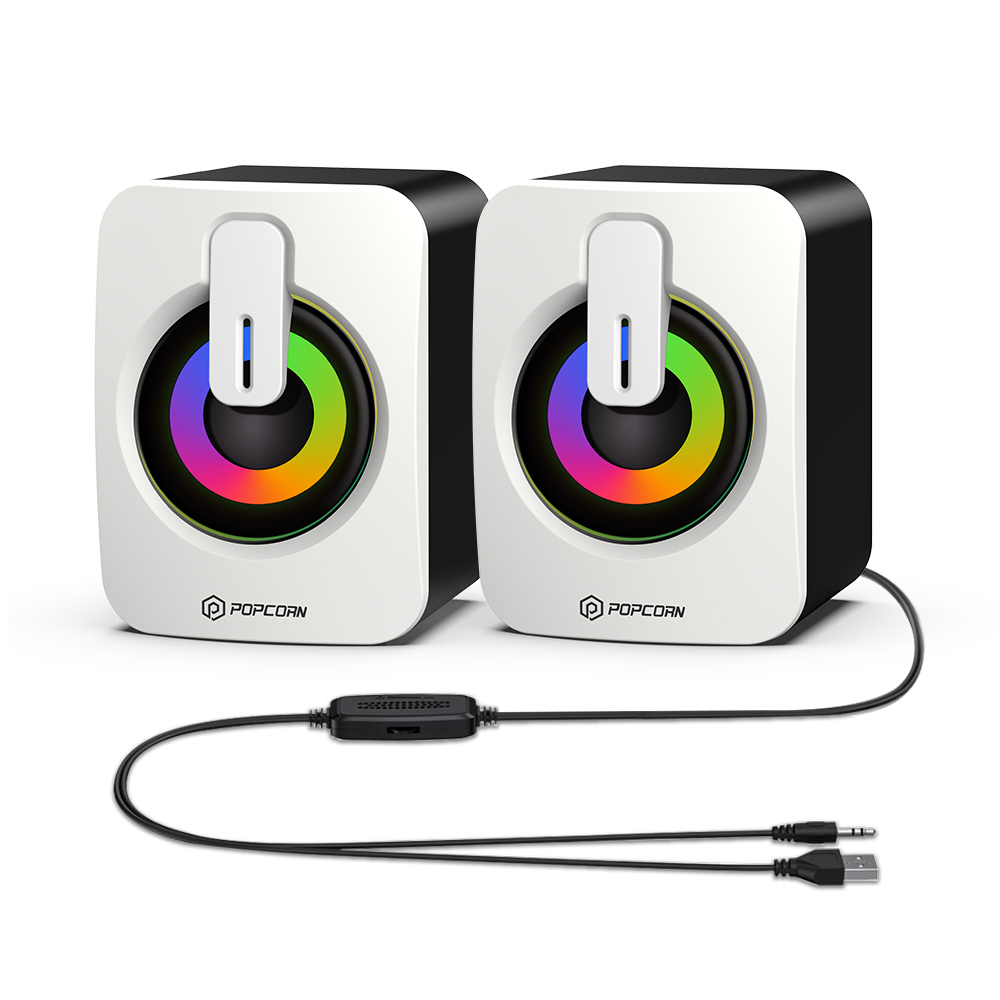 Popcorn Mini PC RGB Speaker Desktop Surround Stereo Computer Speaker ...