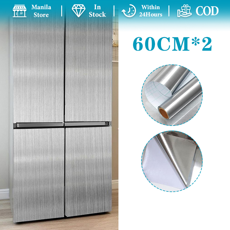 60*200cm Brushed Metal Texture Contact Paper Fridge Oil-proof Self ...