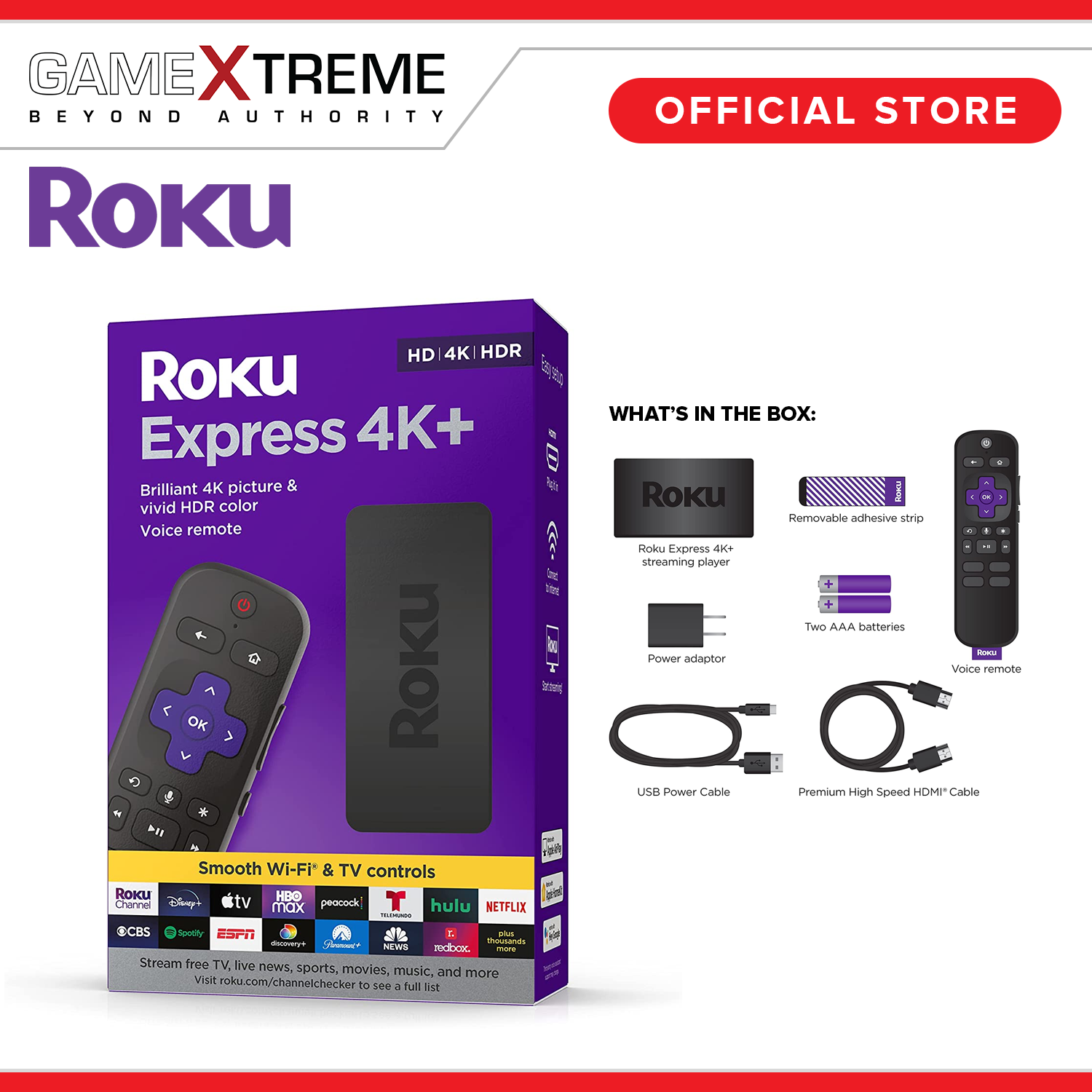 Roku Express 4K+ 2021 Streaming Media Player HD/4K/HDR 3941R with ...