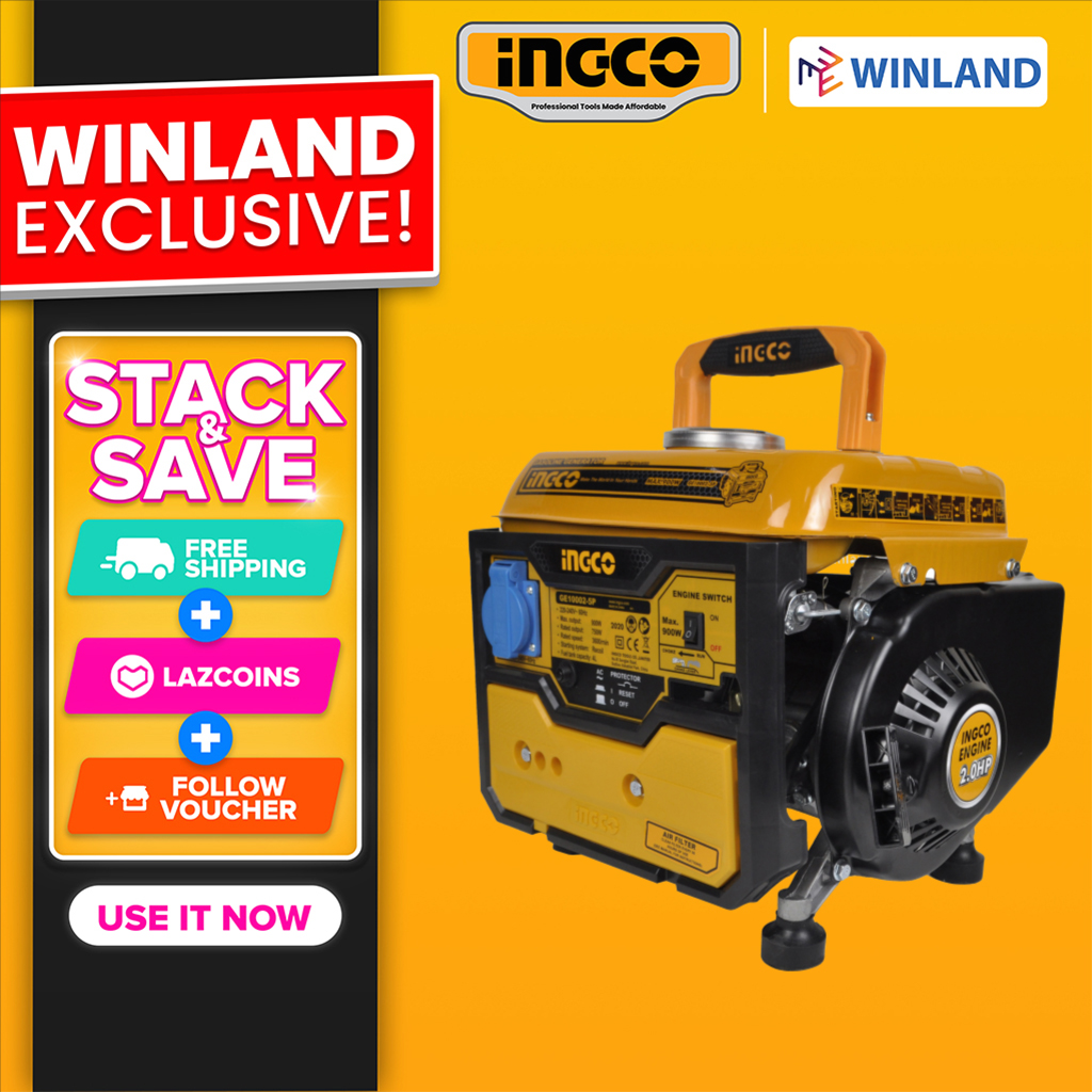 Ingco by Winland Portable Gasoline Generator (900w) 1KVA 2 Stroke ...