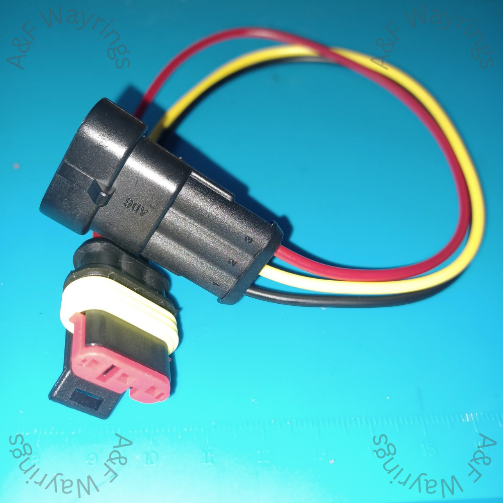 3 PINS CONNECTOR Car Motorcycle Waterproof Electrical Plug Socket Wire ...